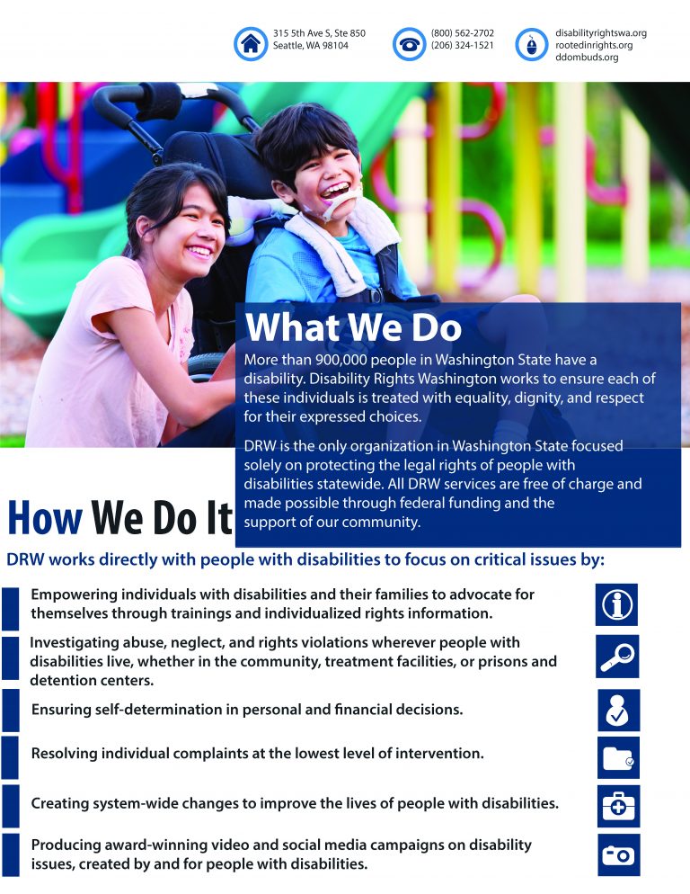Fact Sheet 2019 1 - Disability Rights Washington